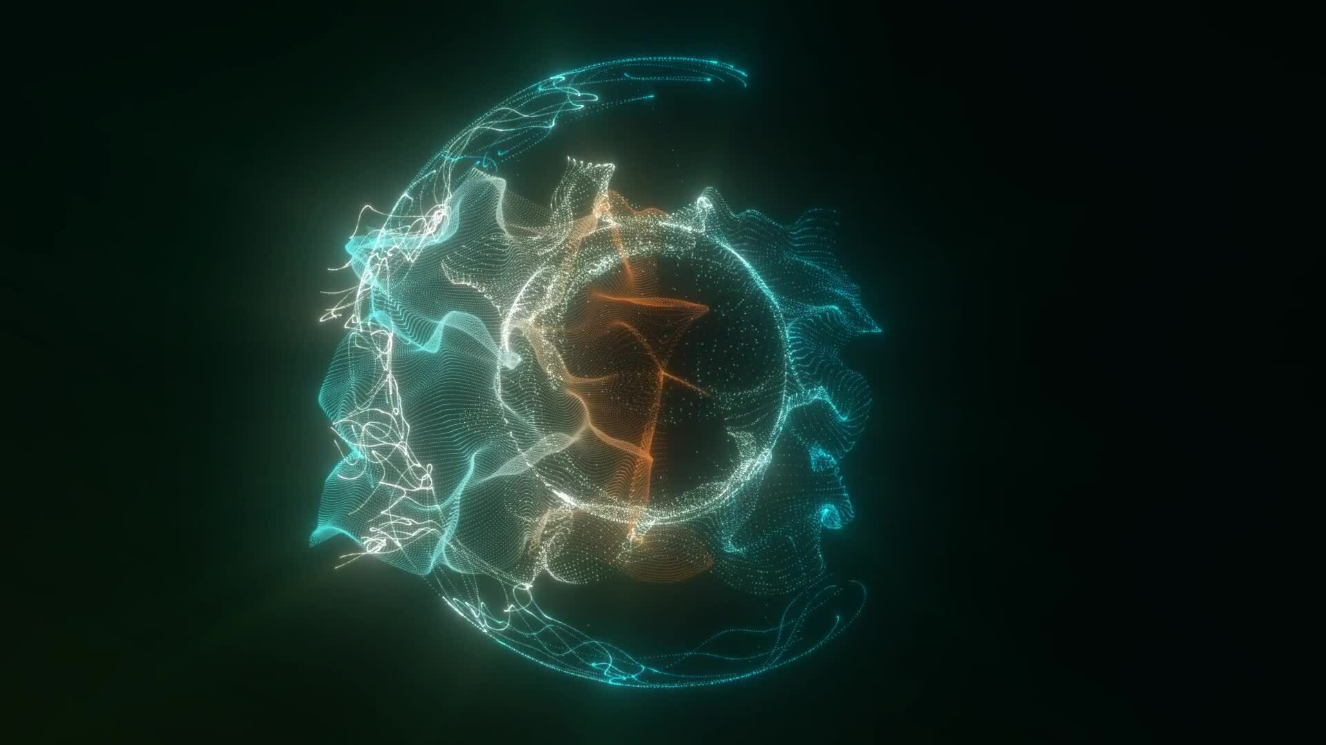 Abstract particle sphere, science background. Virtual flow big binary ... Abstract particle sphere, science background. Virtual flow big binary ...