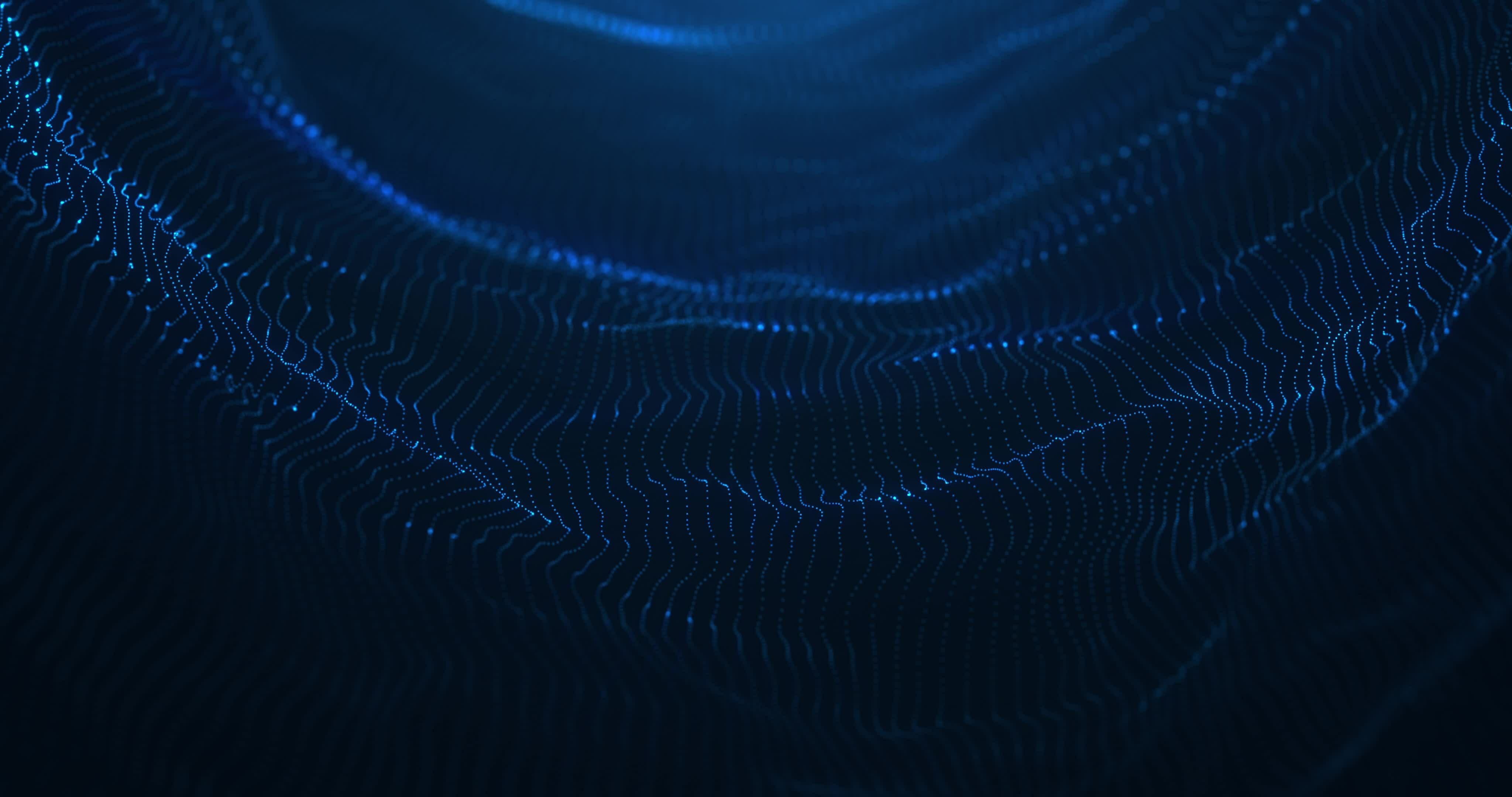 Digital particle wave on dark background, futuristic wave background, seamless loop 31424548 ...