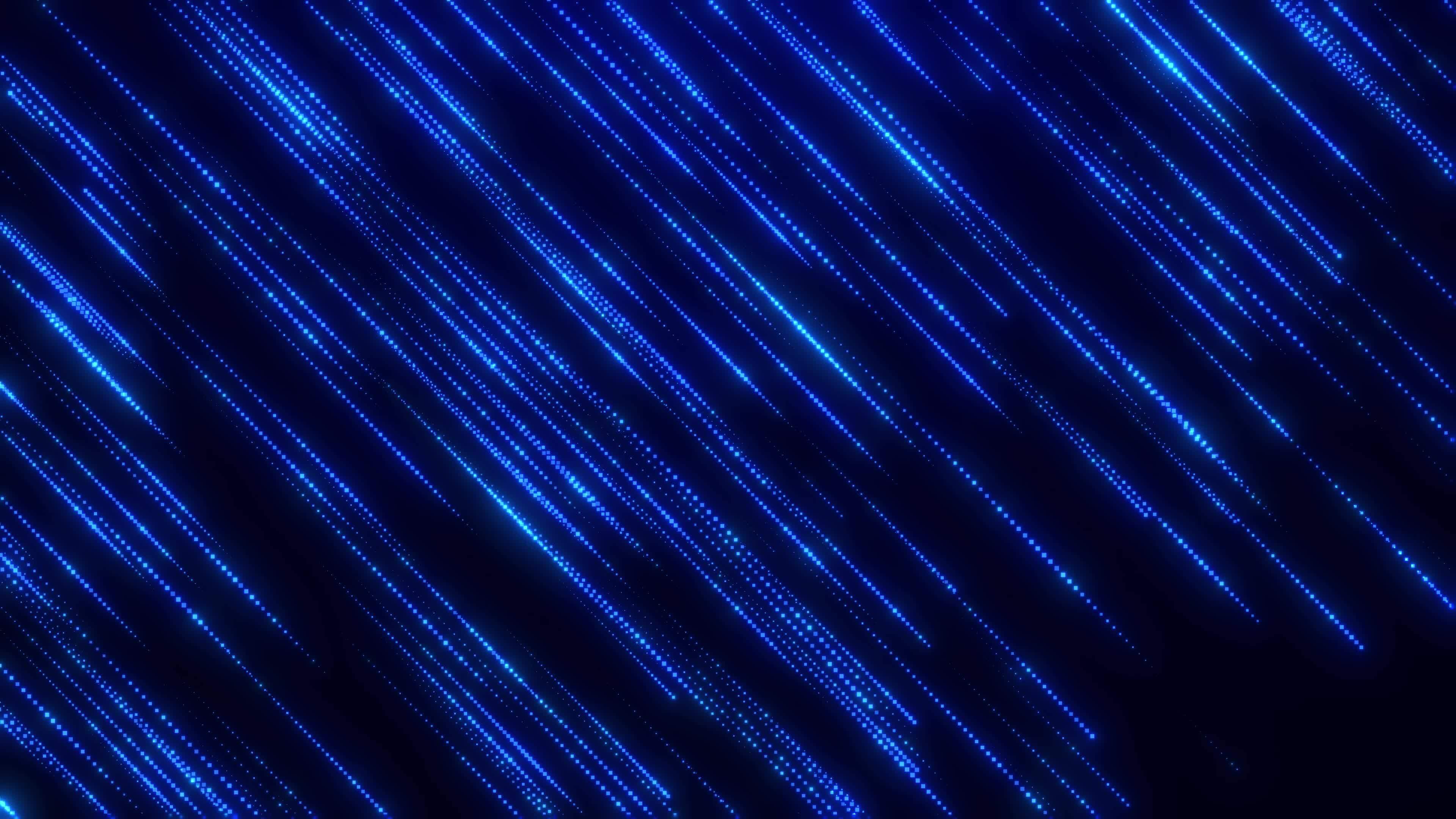 Neon Rain Of Particles Falling Line Background Motion Of A Stream Of Glowing Bright Particle