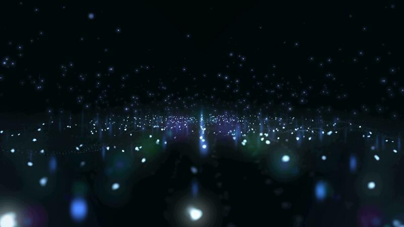 Abstract Loopable 4k Motion Waving Dots Texture With Glowing Defocused Particles In Night Cyber