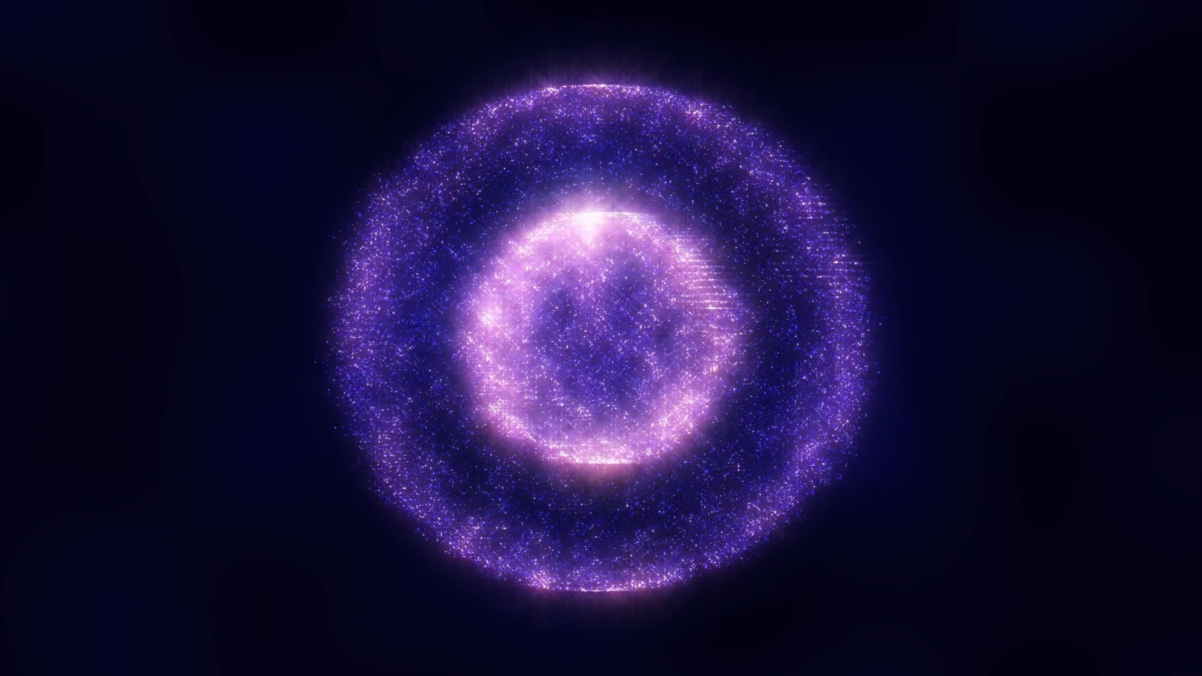 Purple energy orb background animation. 3d abstract energy sphere ball on dark background ...