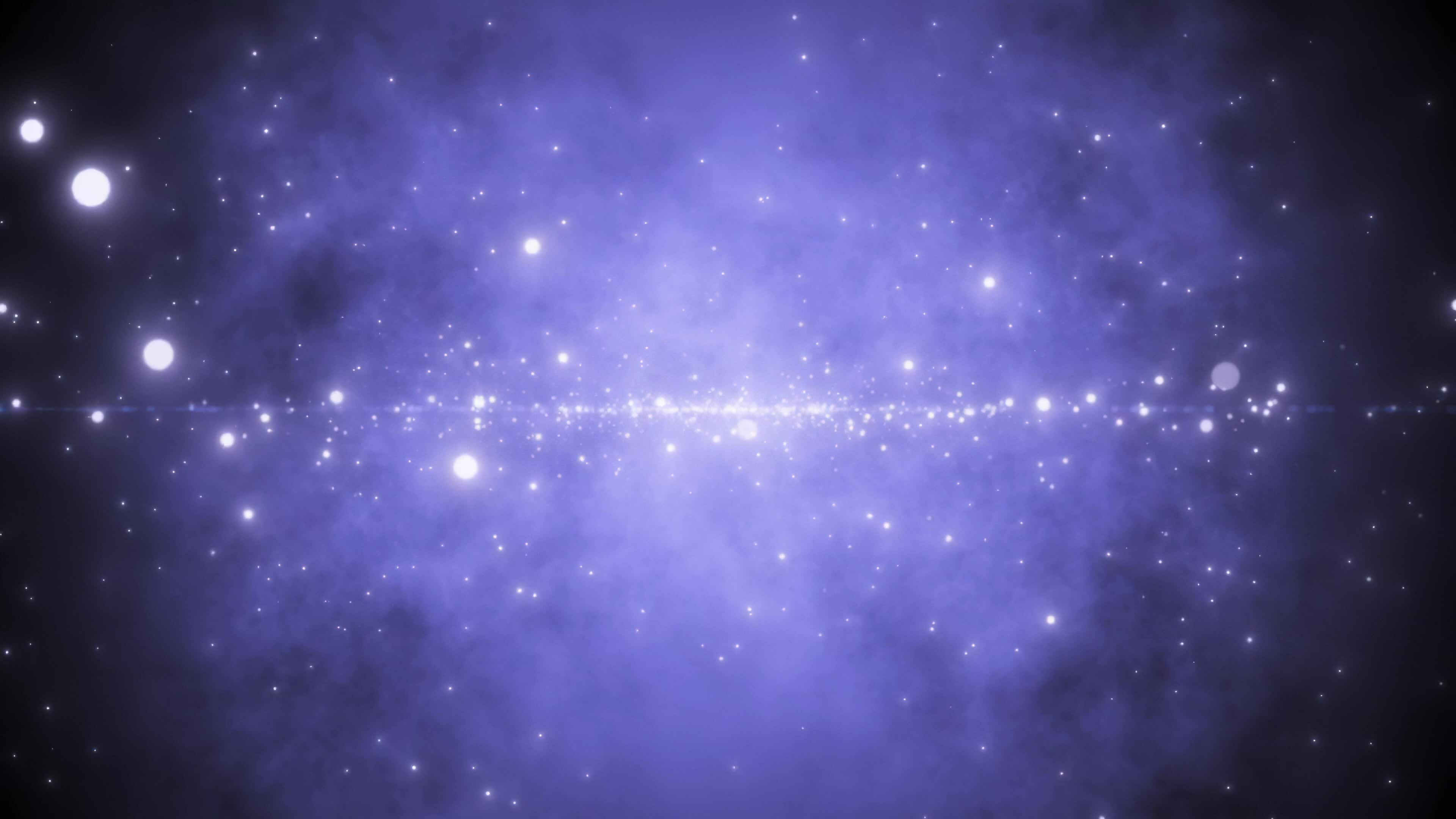 3D animation. Abstract background with bokeh effect. Luxurious purple background with white ...