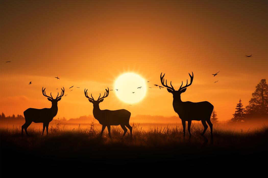 Deer Silhouette Stock Photos, Images and Backgrounds for Free Download