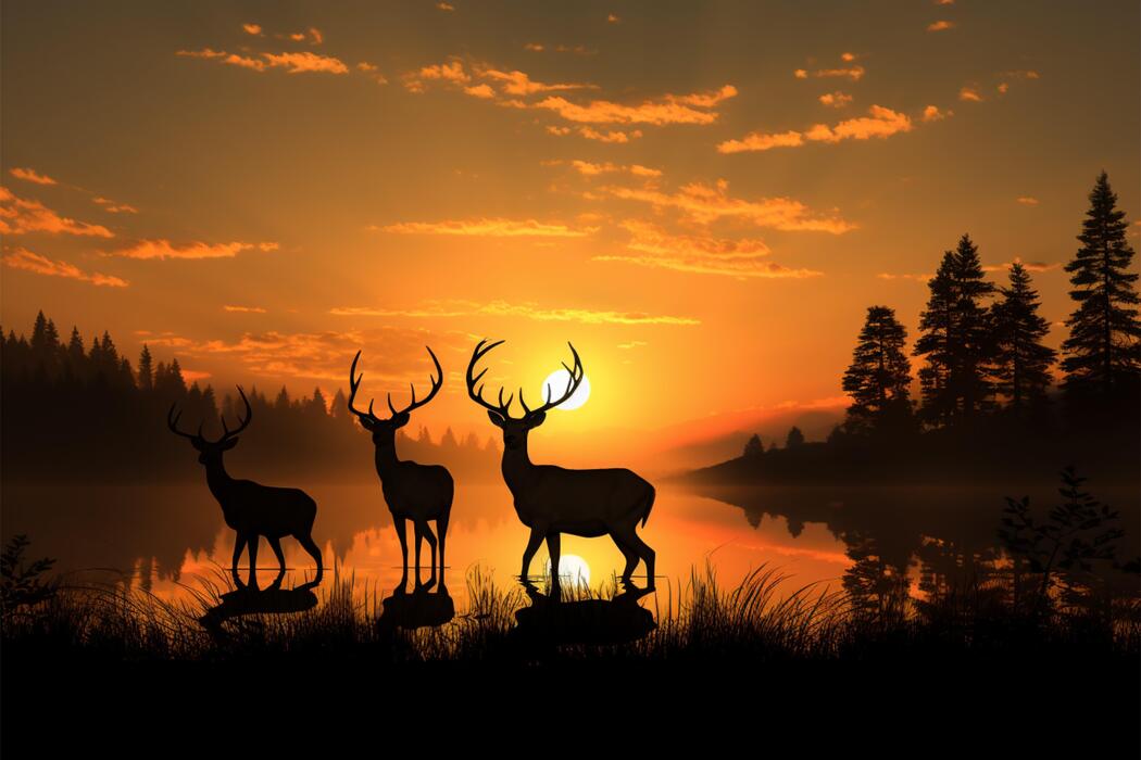 Deer Silhouette Stock Photos, Images and Backgrounds for Free Download