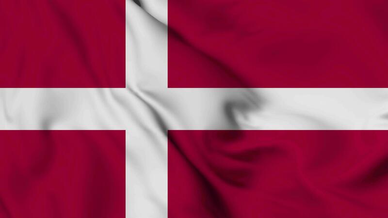 Denmark flag animation for background in 4k. Happy independence day national flag waving ...
