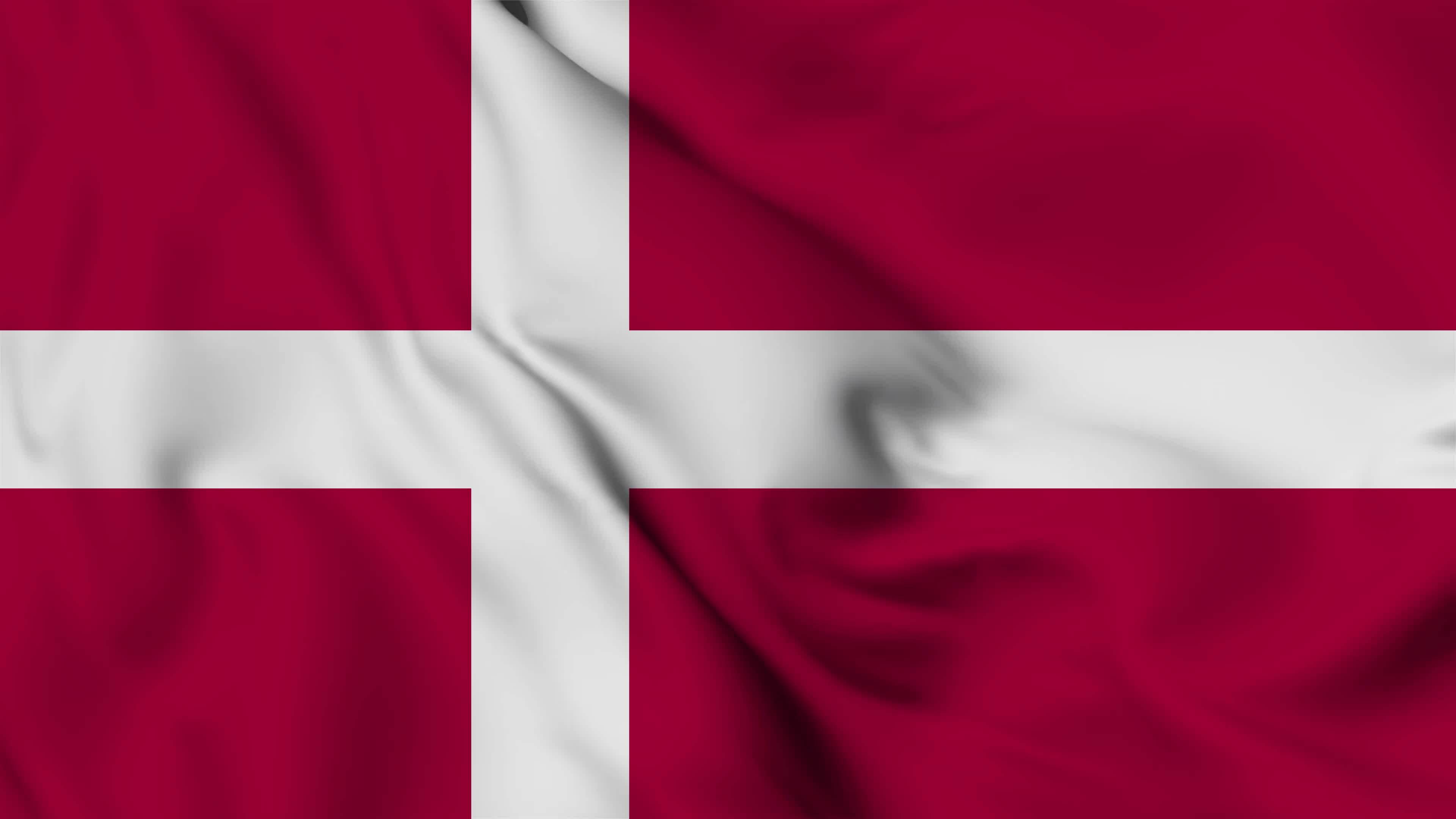 Denmark flag animation for background in 4k. Happy independence day national flag waving ...