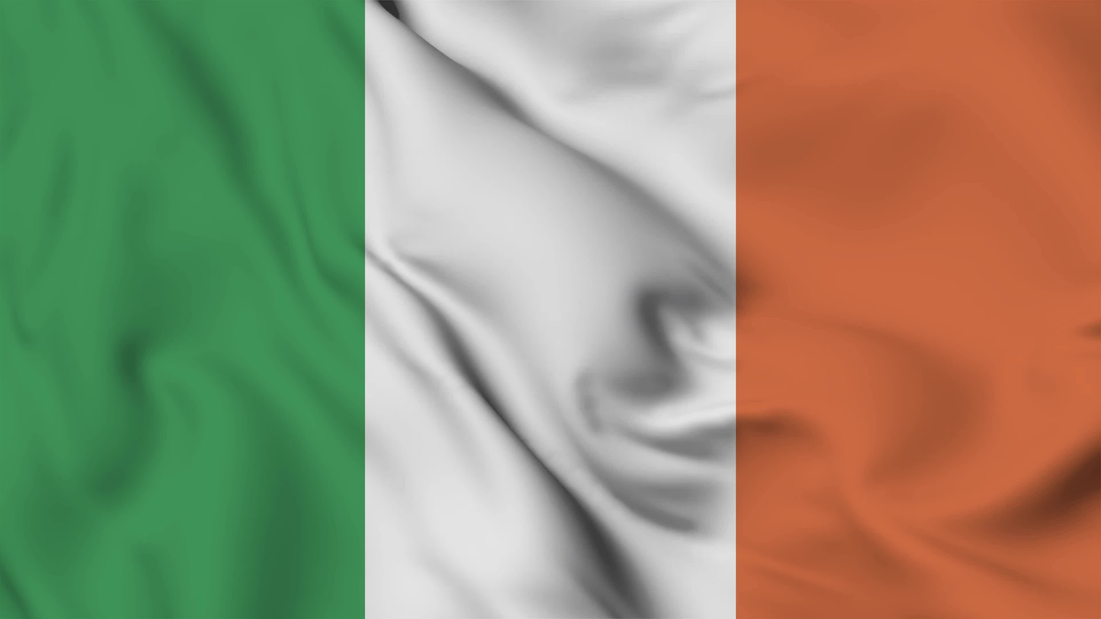 Ireland flag animation for background in 4k. Happy independence day national flag waving ...
