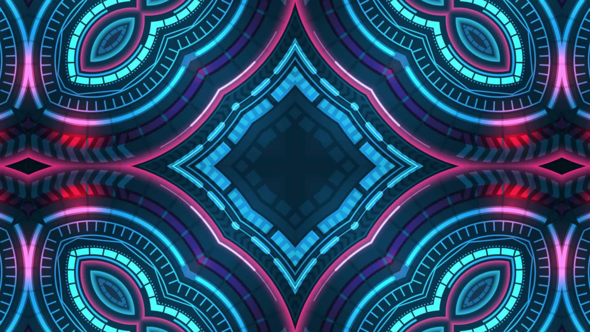 Futuristic Tech Kaleidoscope Geometric Seamless Infinite Loop Vj Loop