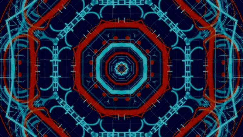 Futuristic Tech Kaleidoscope Geometric Seamless Infinite Loop Vj Loop