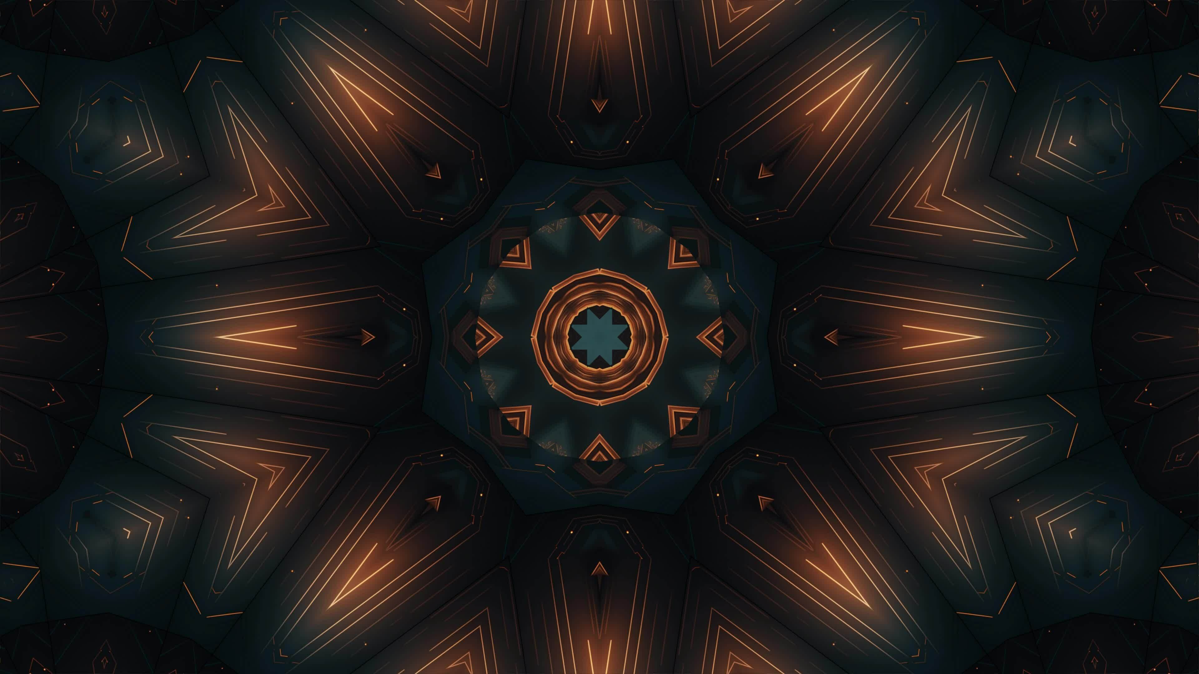 Futuristic Tech Kaleidoscope Geometric Seamless Infinite Loop Vj Loop