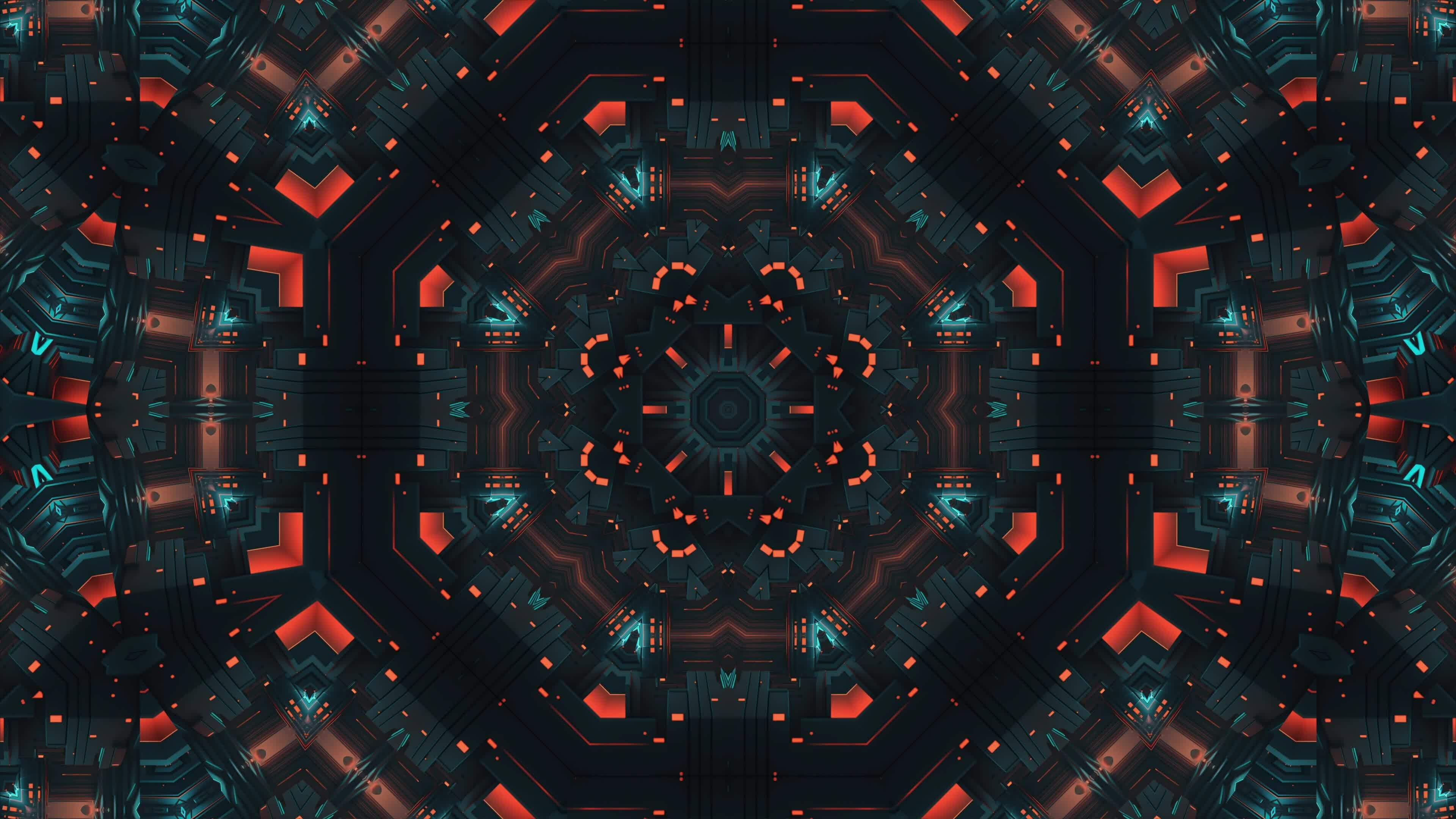 Futuristic Tech Kaleidoscope Geometric Seamless Infinite Loop Vj Loop