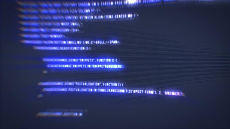 The Process Of Writing A Digital Code By A Programmer In A Programming Language Glowing Letters