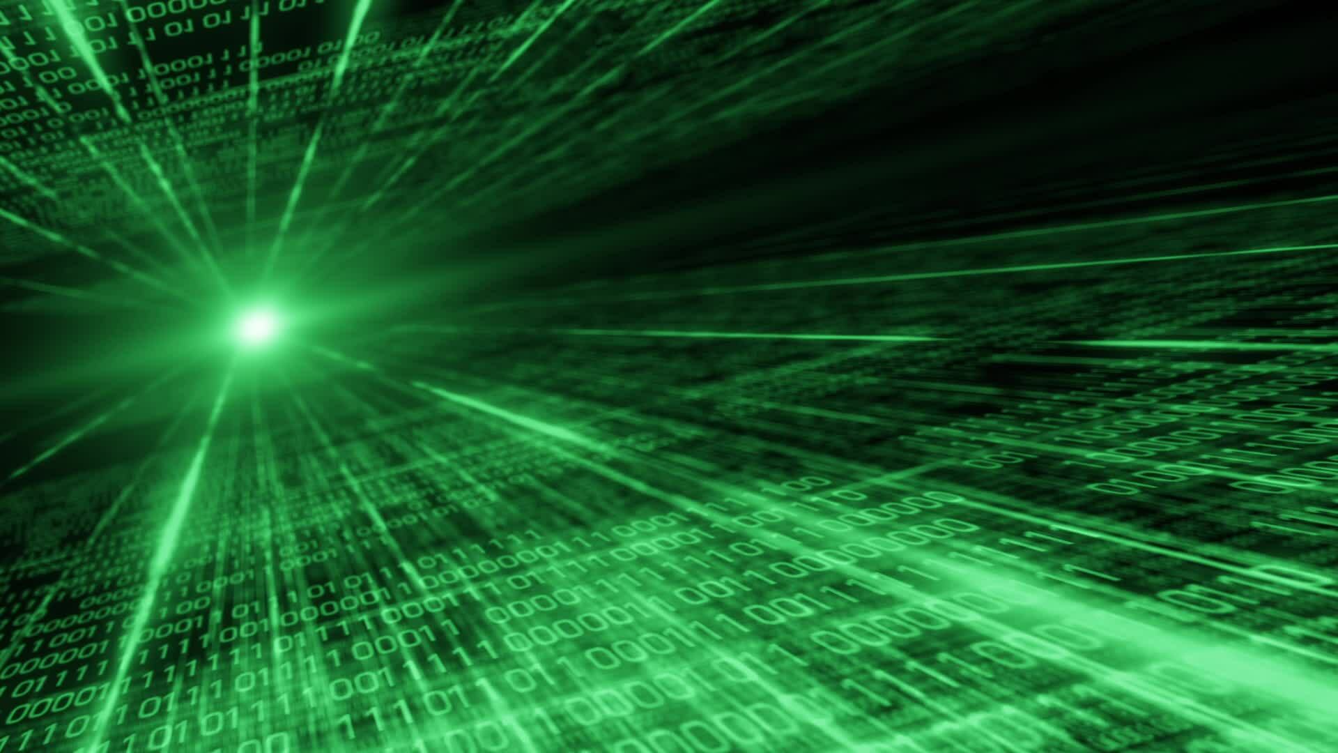 a green background with binary code 31871612 Stock Video at Vecteezy