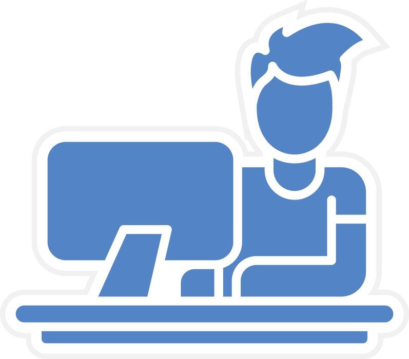 Person At Computer Icon Vector Art, Icons, and Graphics for Free Download