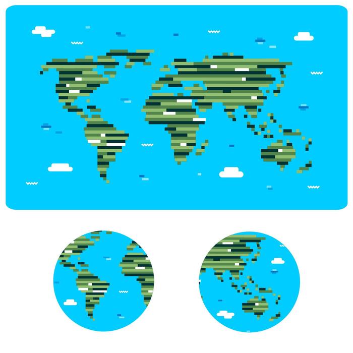 Flat World Map Vector Art, Icons, and Graphics for Free Download
