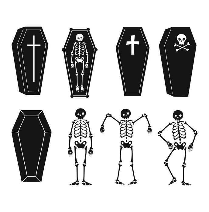 Skeleton Coffin Vector Art, Icons, and Graphics for Free Download