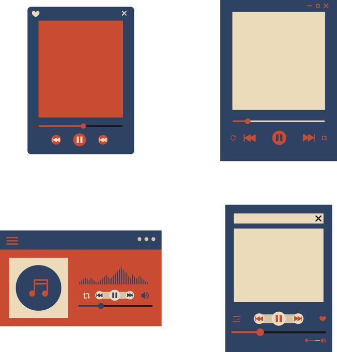 Music Player Interface Vector Art, Icons, and Graphics for Free Download