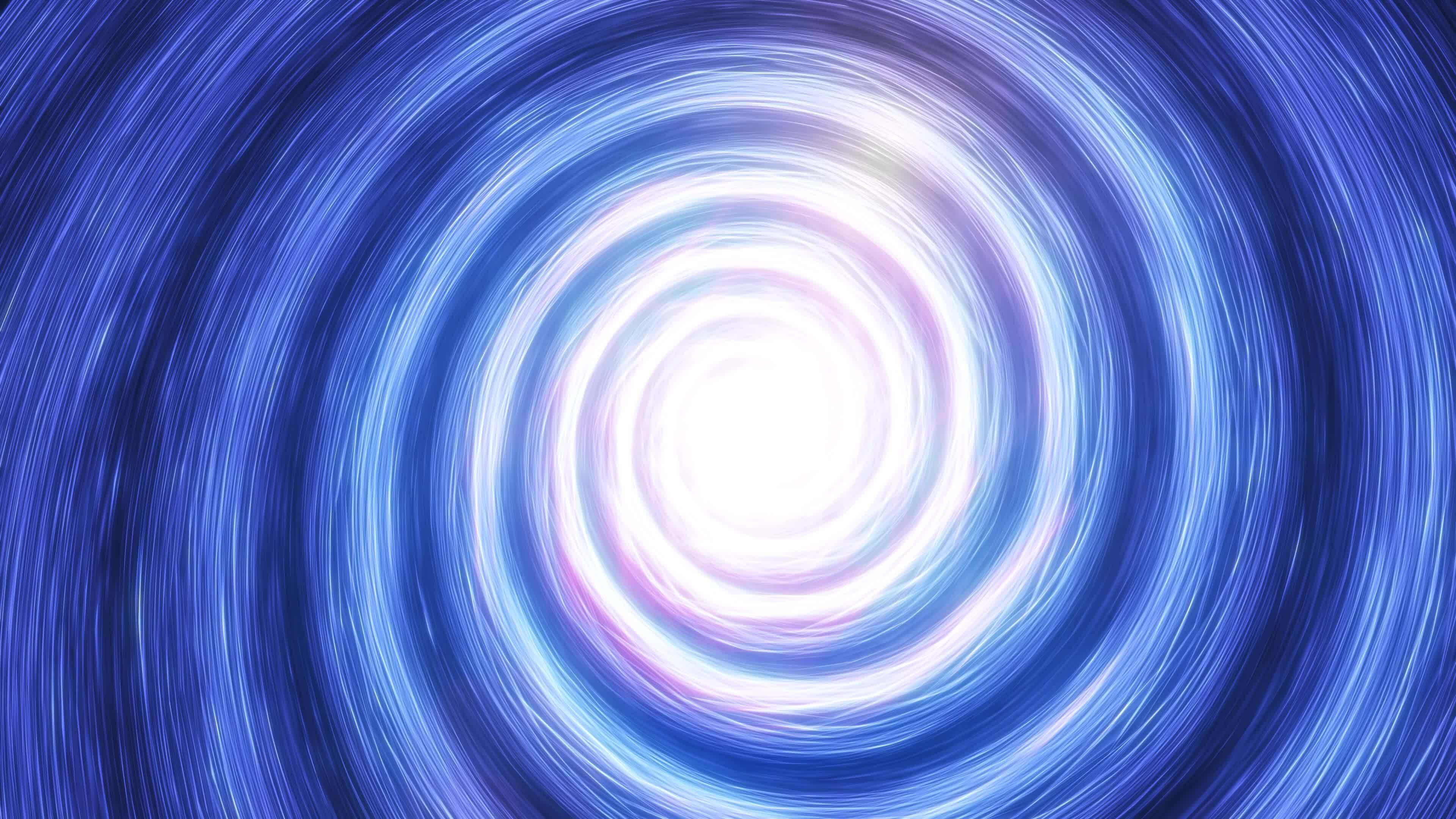 Abstract blue swirling twisted vortex energy magical cosmic galactic bright glowing spinning ...