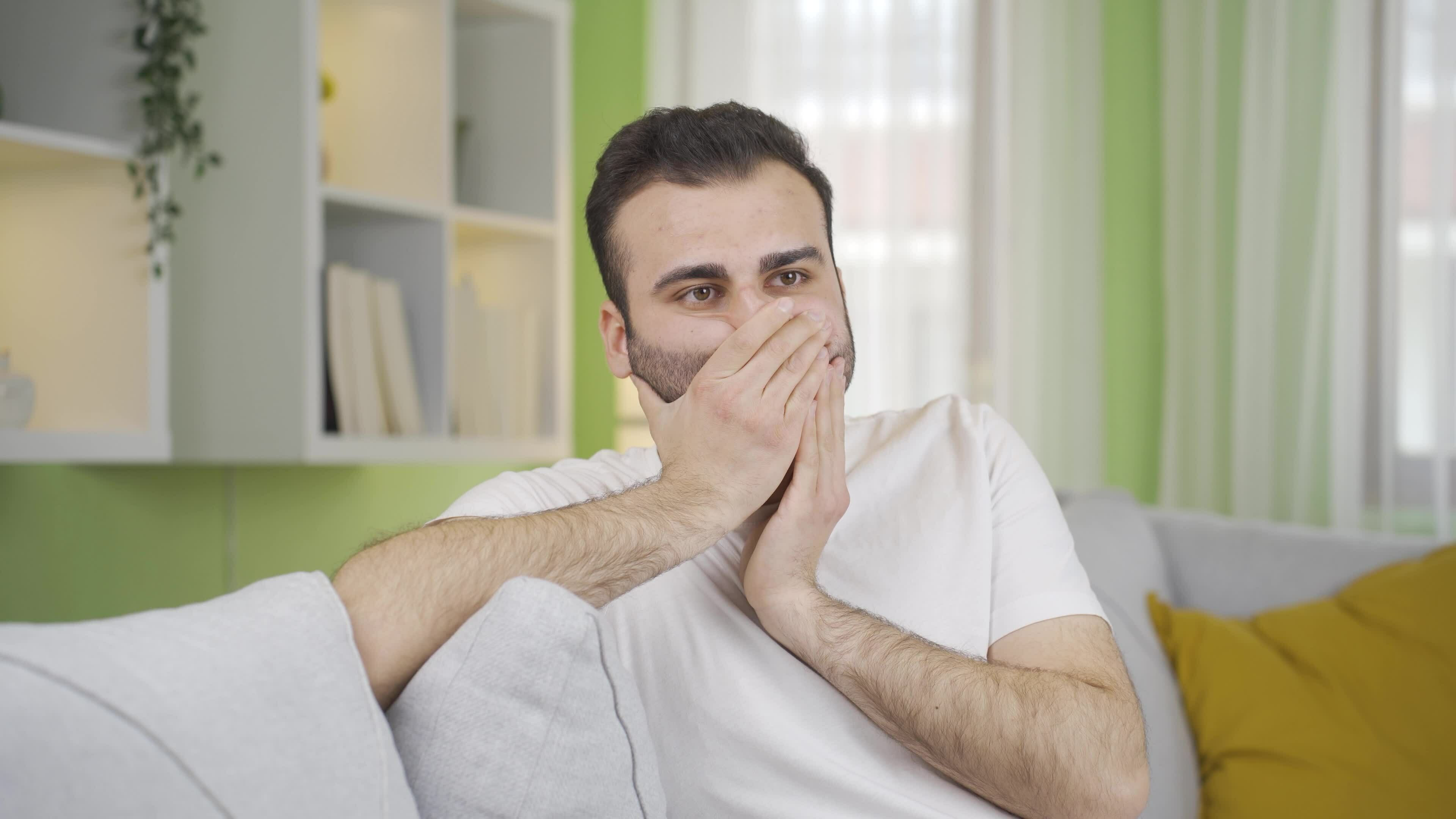 Nervous and stressed young man. 32425188 Stock Video at Vecteezy