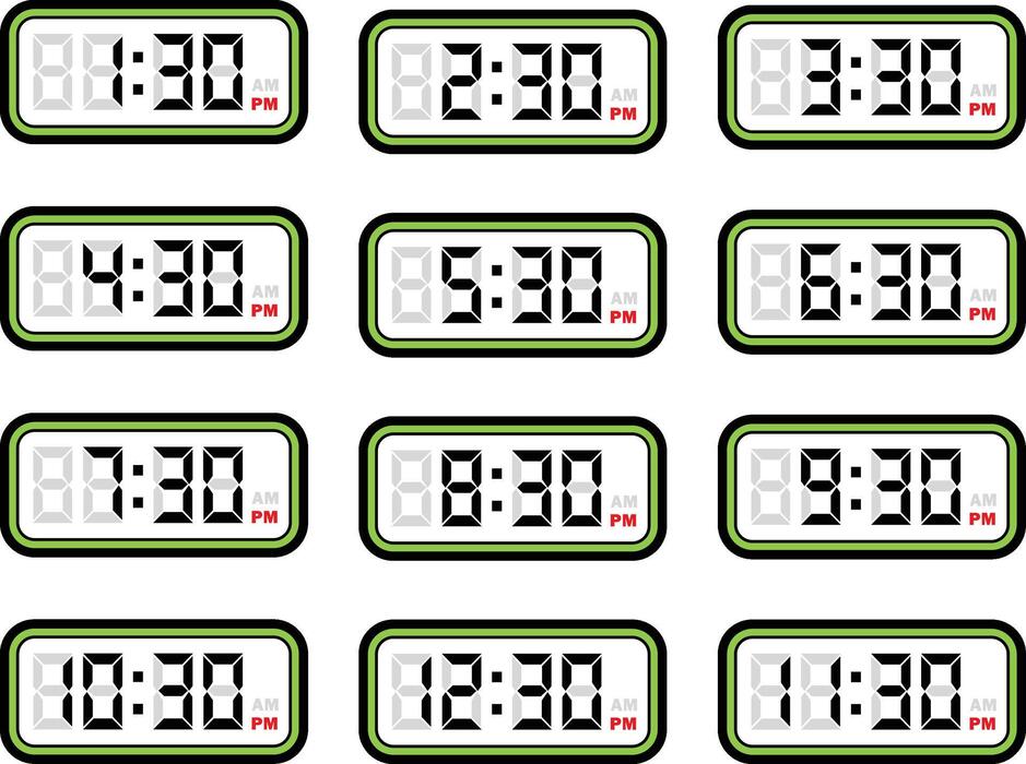 Digital Clock Vector Art, Icons, and Graphics for Free Download