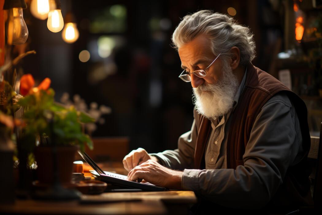 Old Man Computer Stock Photos, Images and Backgrounds for Free Download