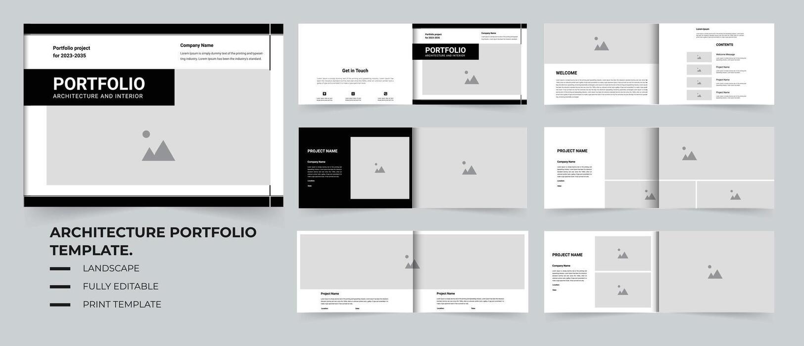Architecture Portfolio Template Vector Art, Icons, and Graphics for ...