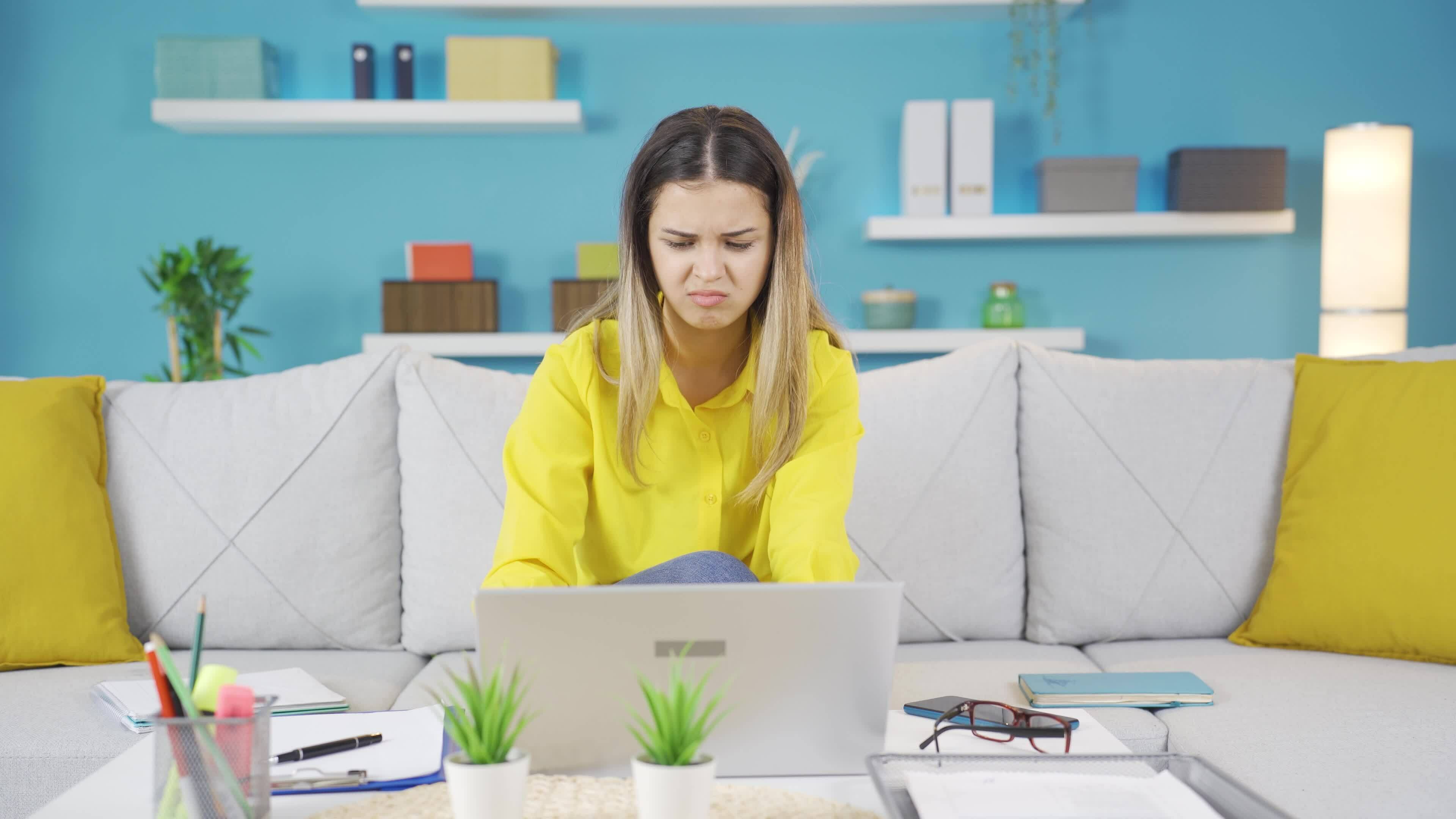 Frustrated young business woman. 32497997 Stock Video at Vecteezy