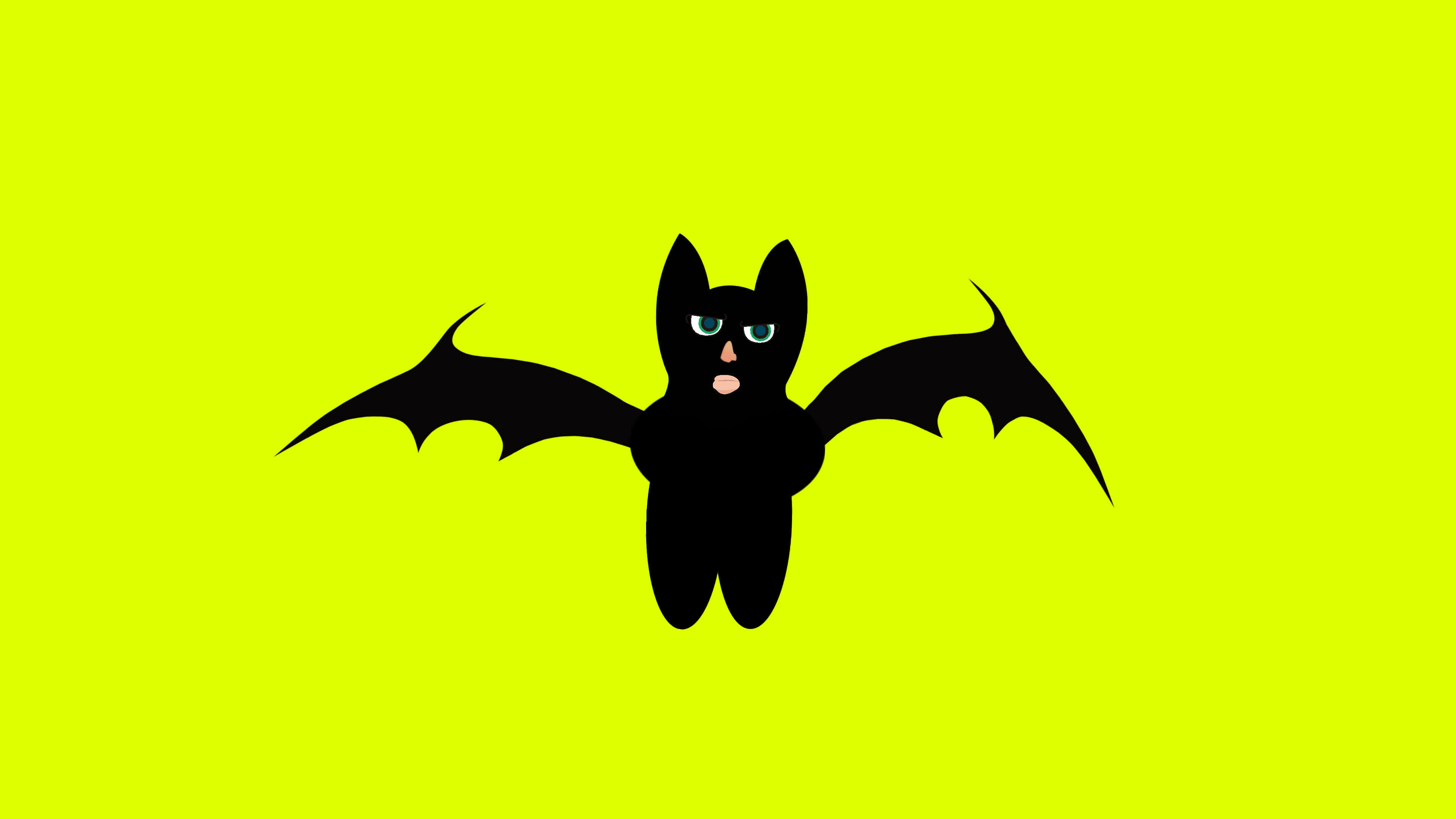 Halloween bat Flying Animation on Green screen. Cute cartoon bat flying on Spooky Playful ...