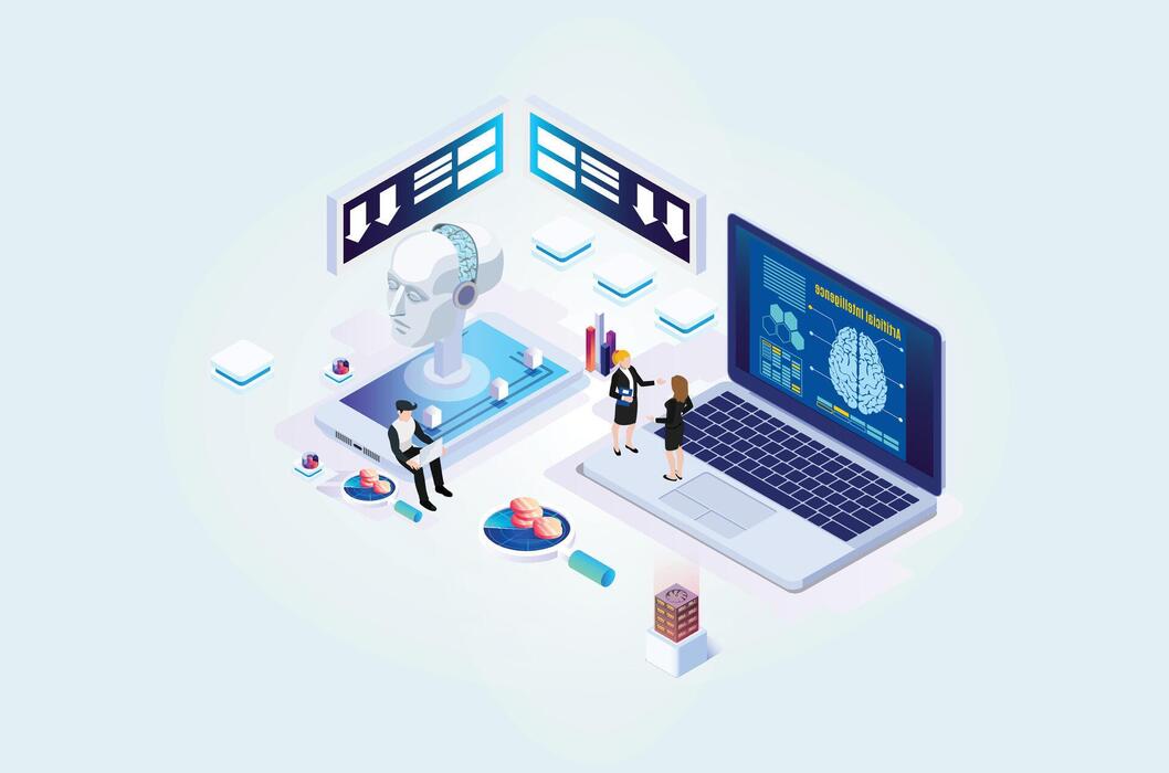 Artificial Intelligence Isometric Vector Art, Icons, and Graphics for ...