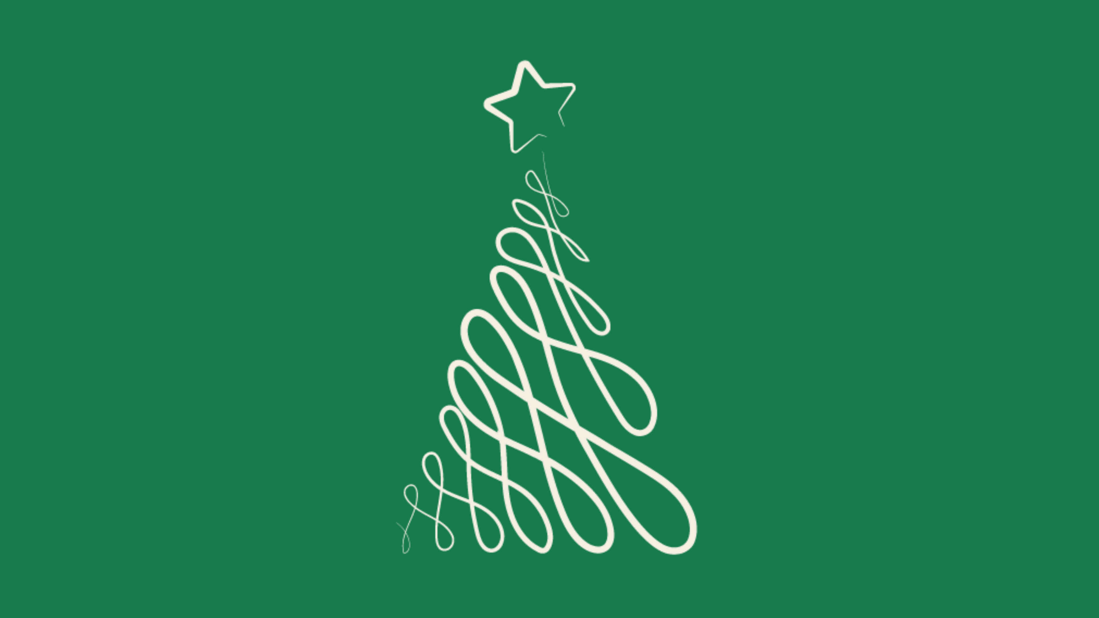 Christmas tree line on green background. Video flat cartoon animation design element. alpha ...