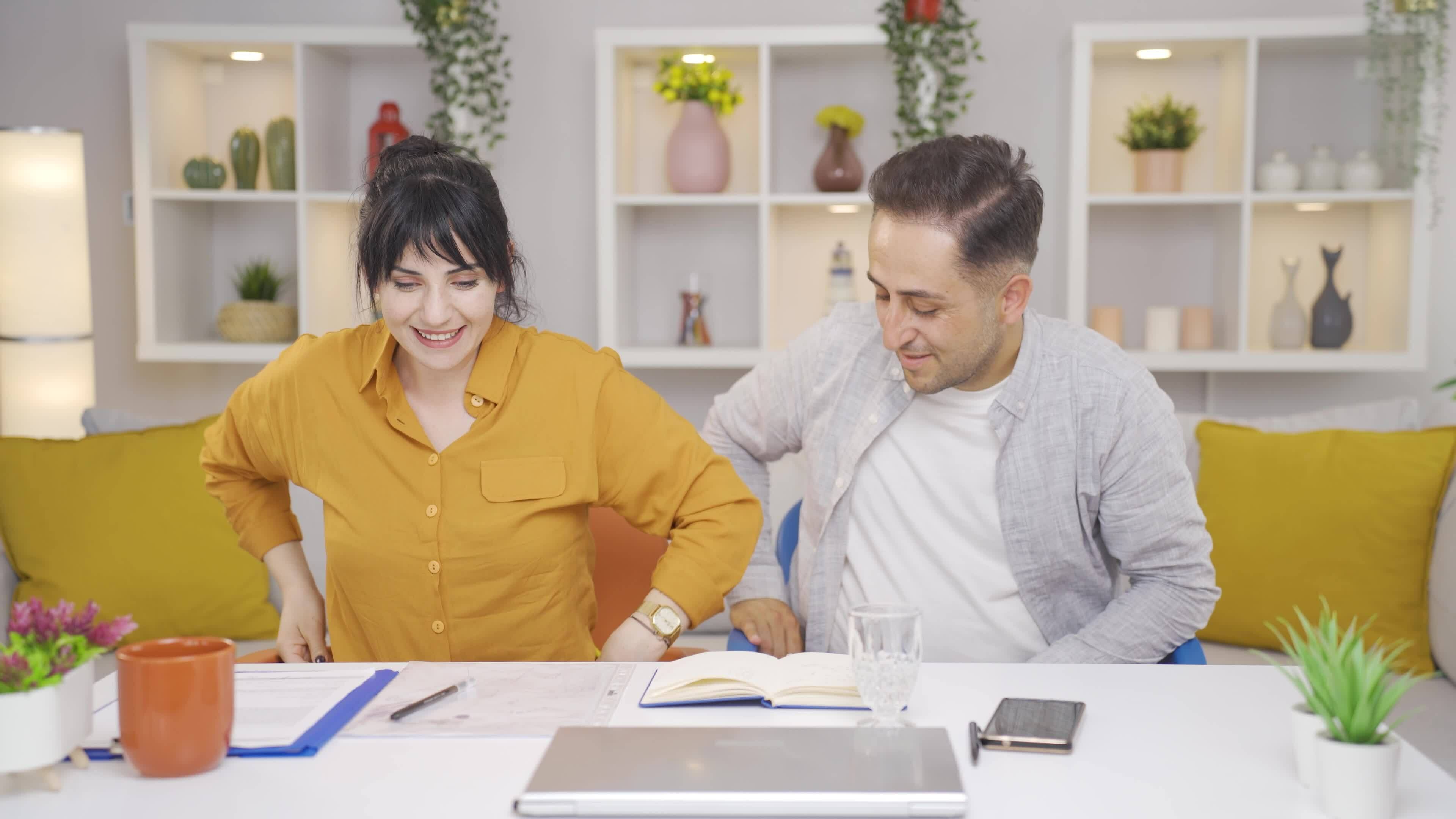 The couple is satisfied with their weight. 33031053 Stock Video at Vecteezy