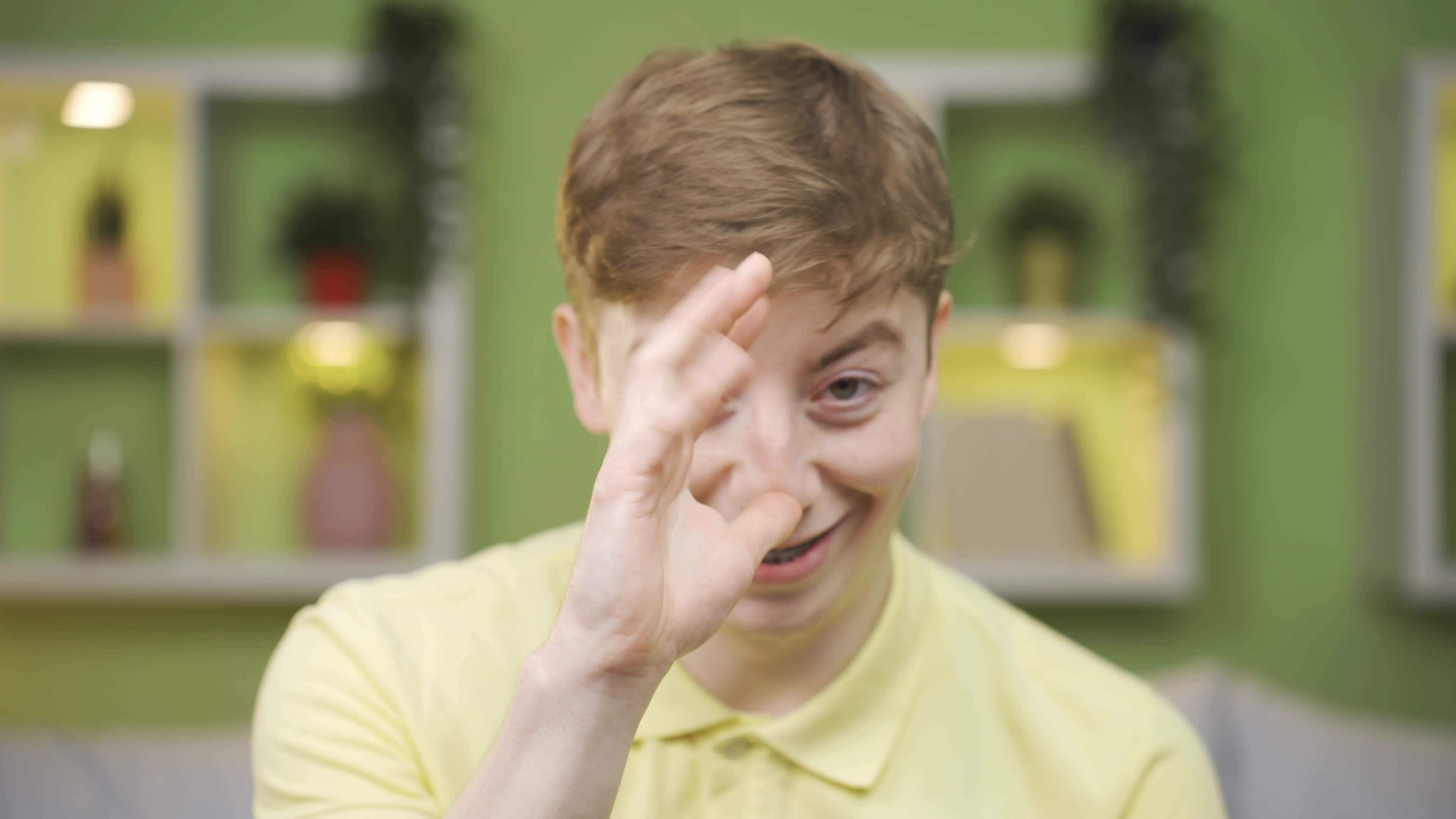 Fun and funny young man looking at camera close-up 33059247 Stock Video ...