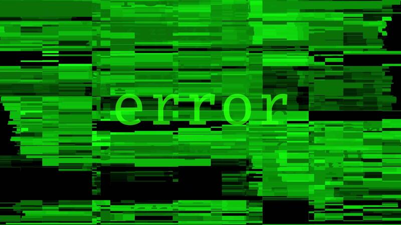 Technology glitch computer virus or internet system hacking concept, cyber security, error ...