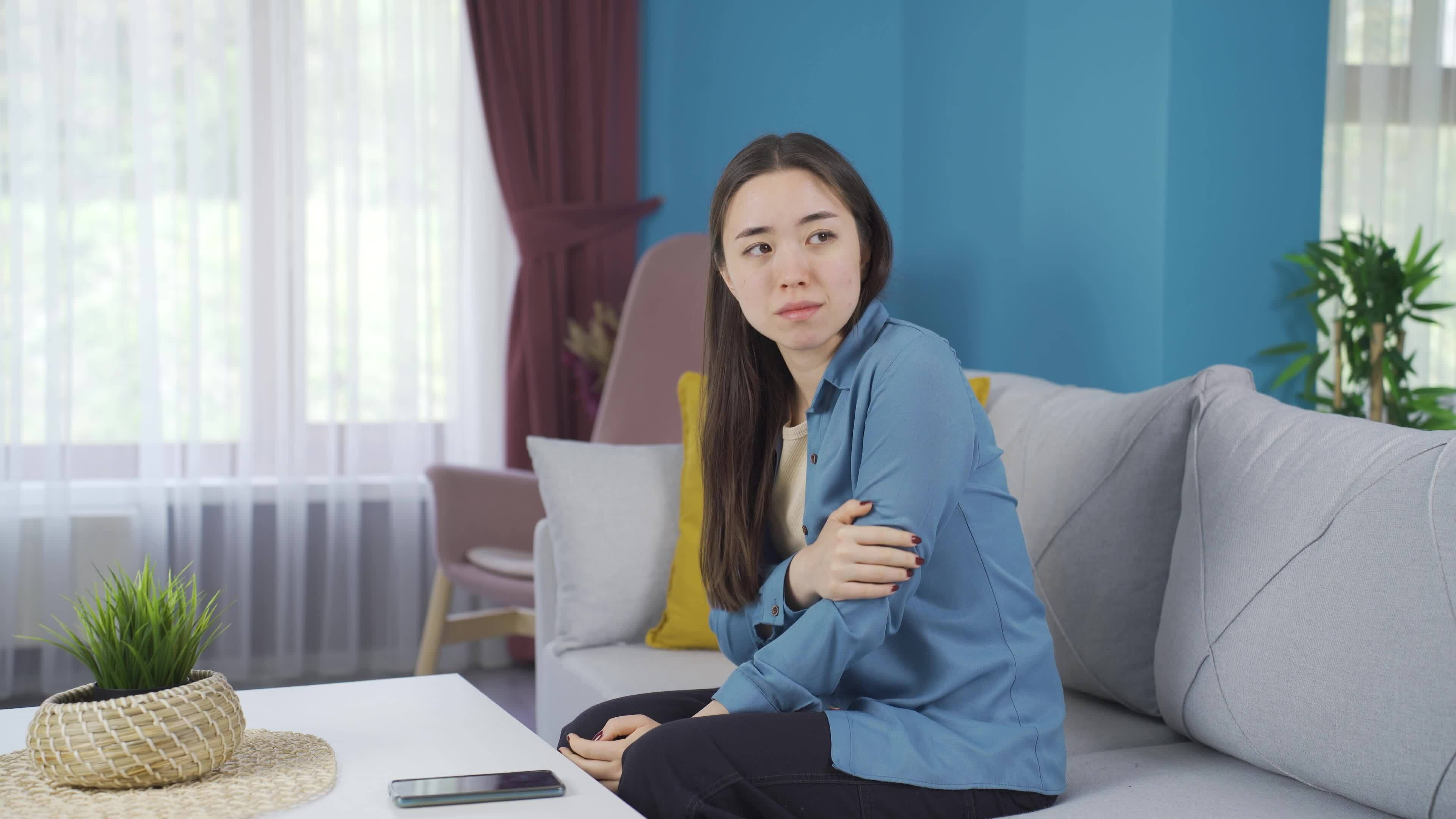 Lonely and sad asian teenage girl upset in abandoned, cheated mood. 33066691 Stock Video at Vecteezy