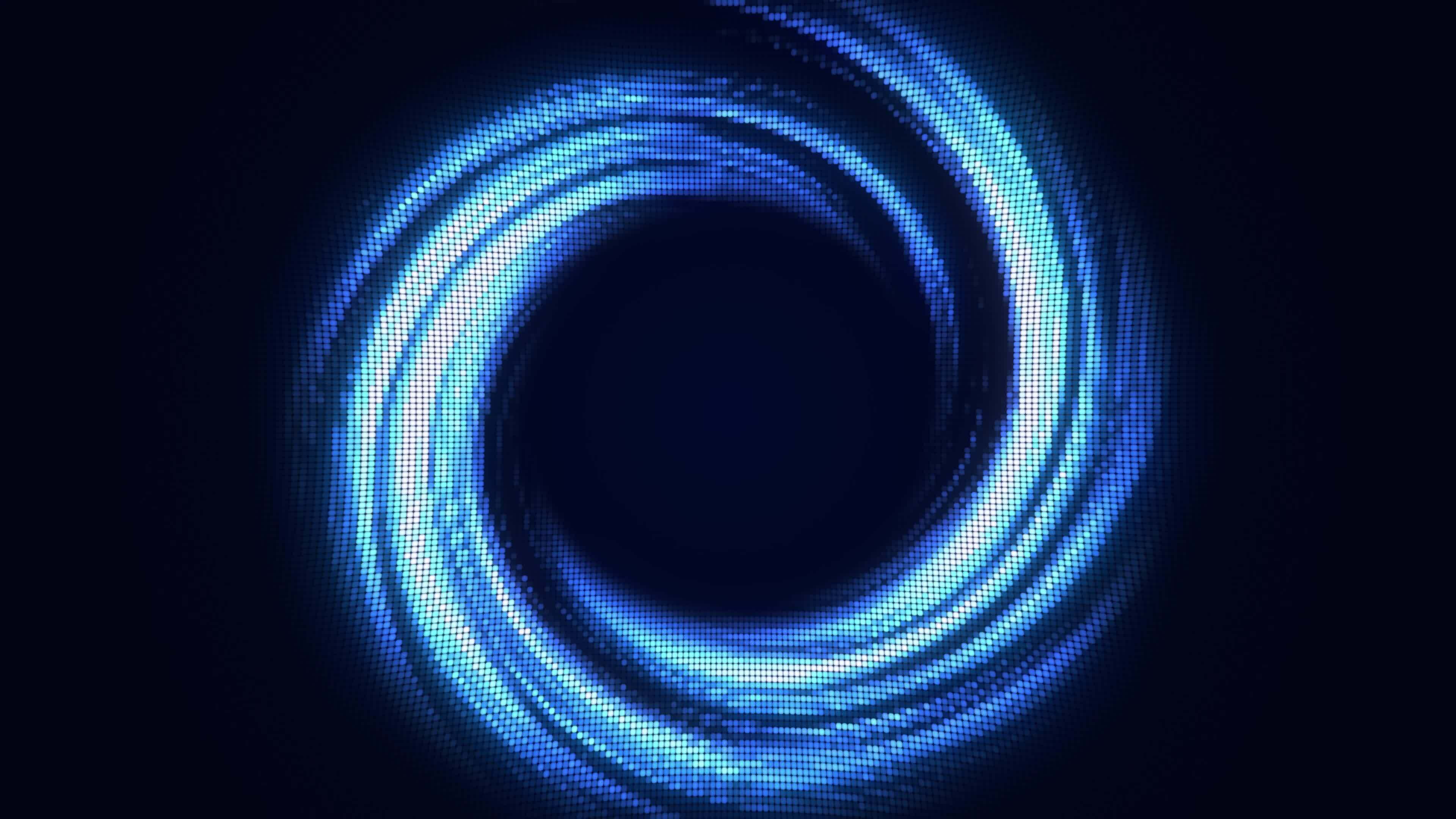 Digital swirling background of random dots, black hole, energy flow vortex or tunnel, abstract ...