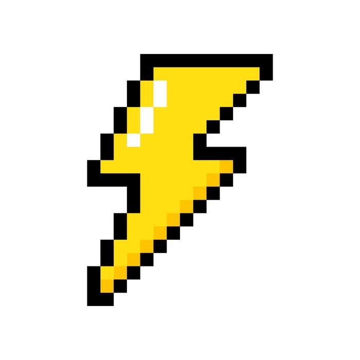 Pixel Lightning Vector Art, Icons, and Graphics for Free Download