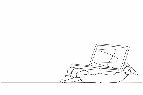 Continuous Line Drawing Laptop Vector Art Icons And Graphics For Free Download