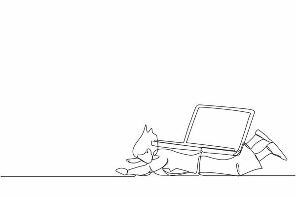 Continuous Line Drawing Laptop Vector Art Icons And Graphics For Free Download