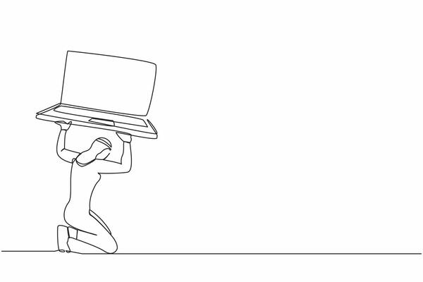 Continuous Line Laptop Vector Art Icons And Graphics For Free Download