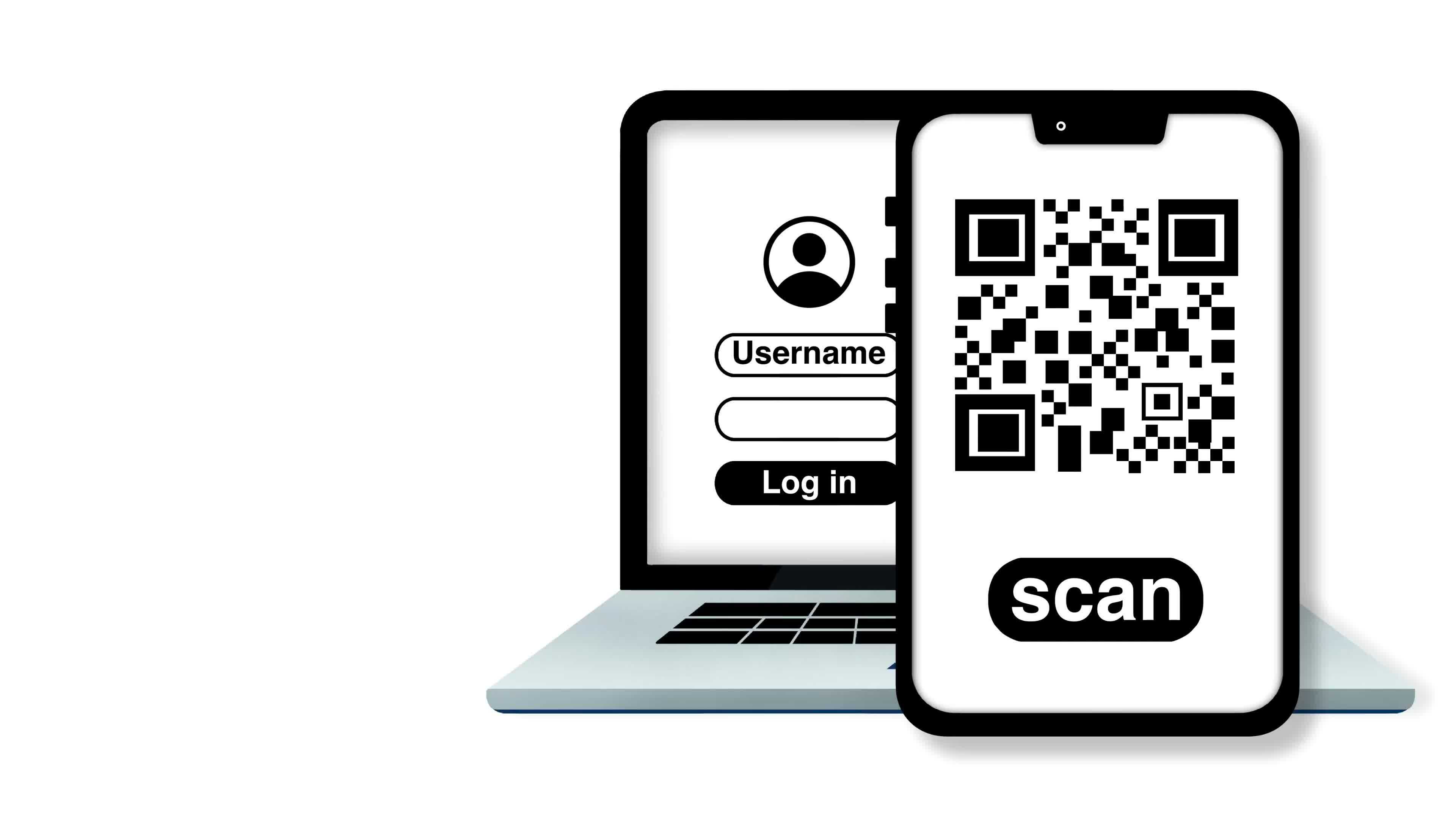 Mobile Phone To Scan A Qr Code Scan Qr Code Flat Icon With Phone