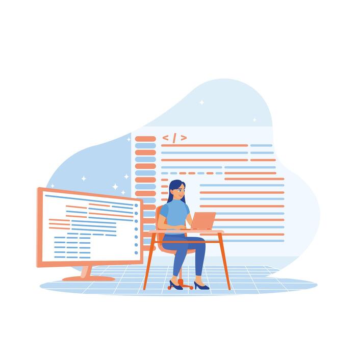 Female Web Developer Vector Art, Icons, and Graphics for Free Download