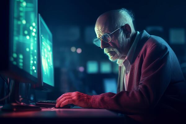 Old Man Computer Stock Photos, Images and Backgrounds for Free Download