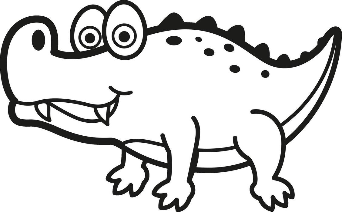 Crocodile Outline Vector Art, Icons, and Graphics for Free Download