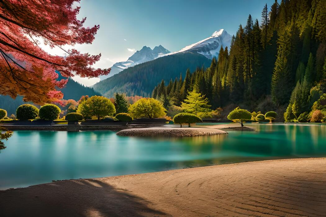 Mountains Lake Trees Stock Photos, Images and Backgrounds for Free Download