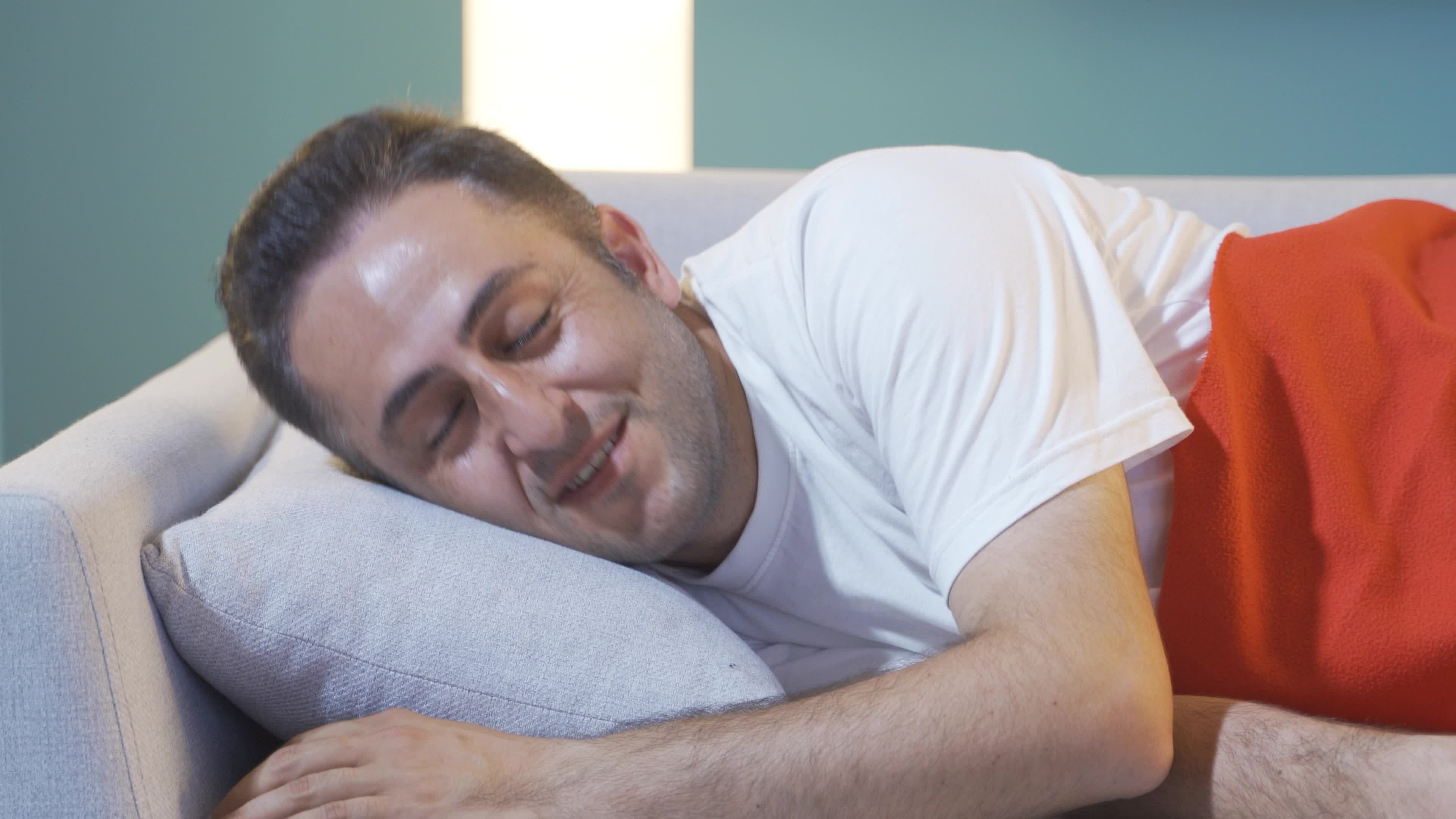 Man smiling while sleeping. 33500268 Stock Video at Vecteezy Man smiling while sleeping. 33500268 Stock Video at Vecteezy