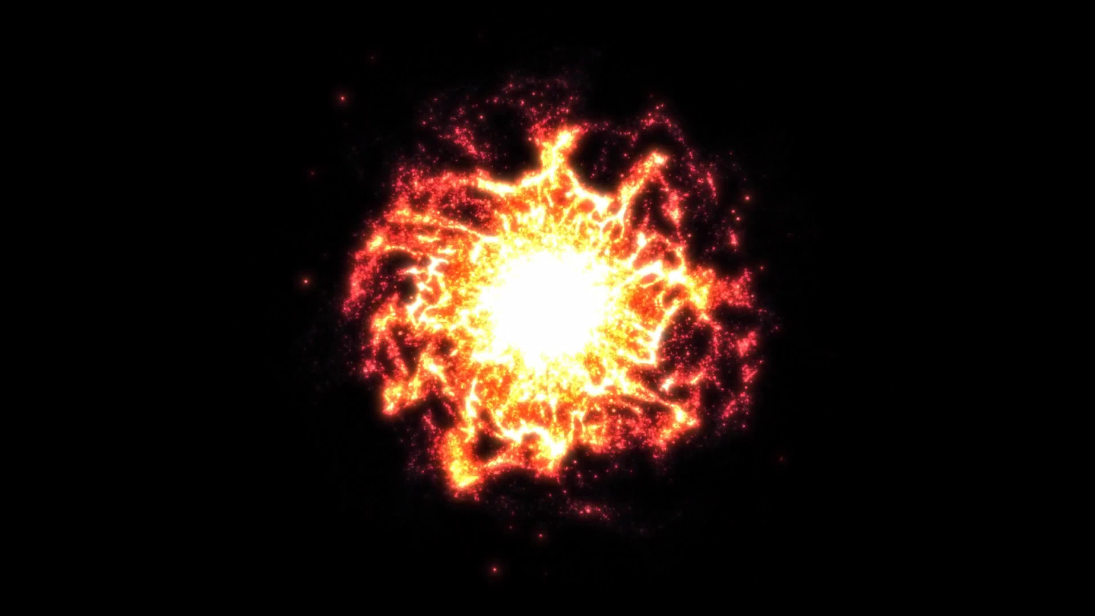 Magic fluid animation of glowing particles. Energy fire sphere particle trail. Abstract neon ...