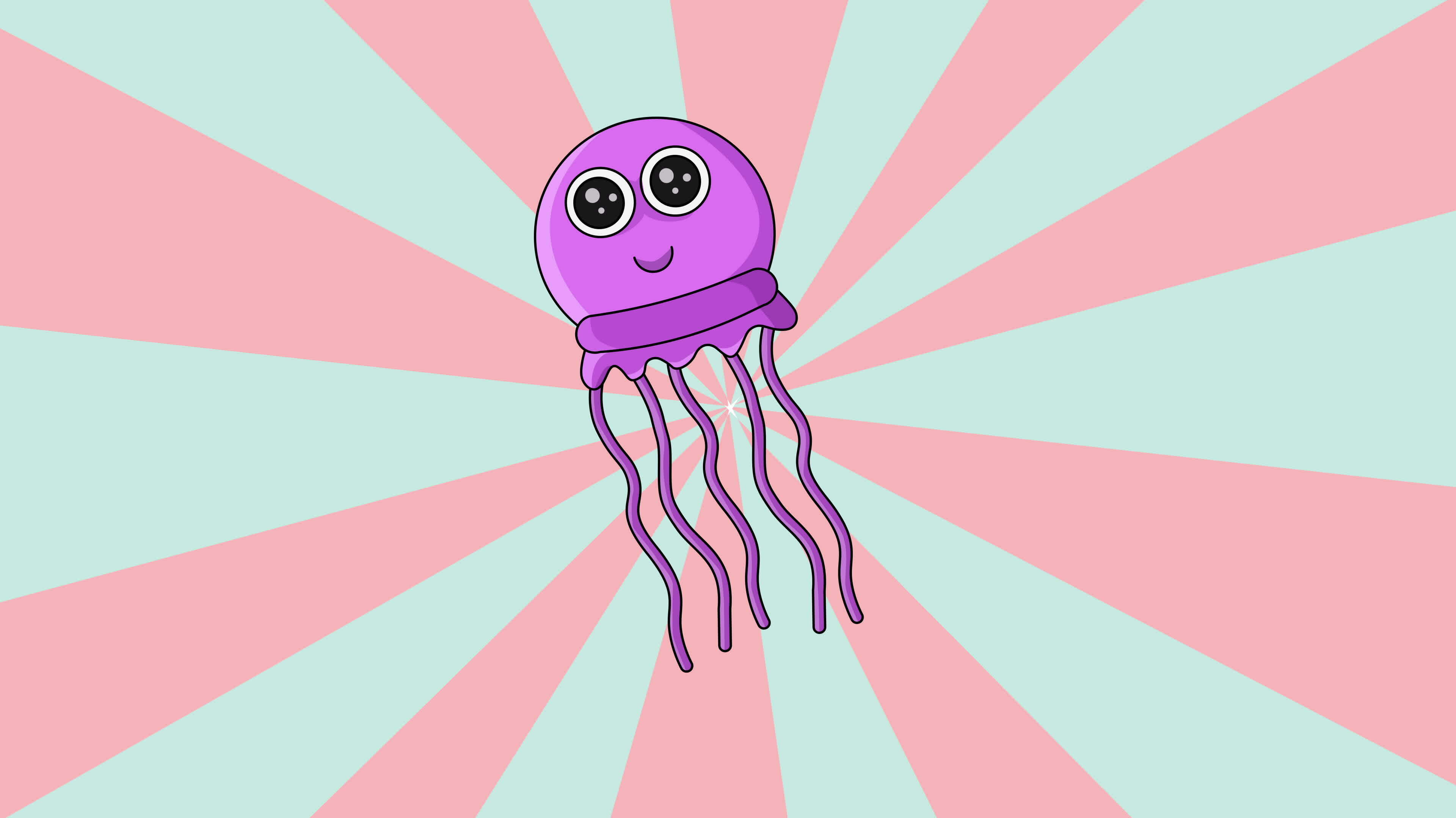 Animated jellyfish icon with a rotating background 33532201 Stock Video at Vecteezy