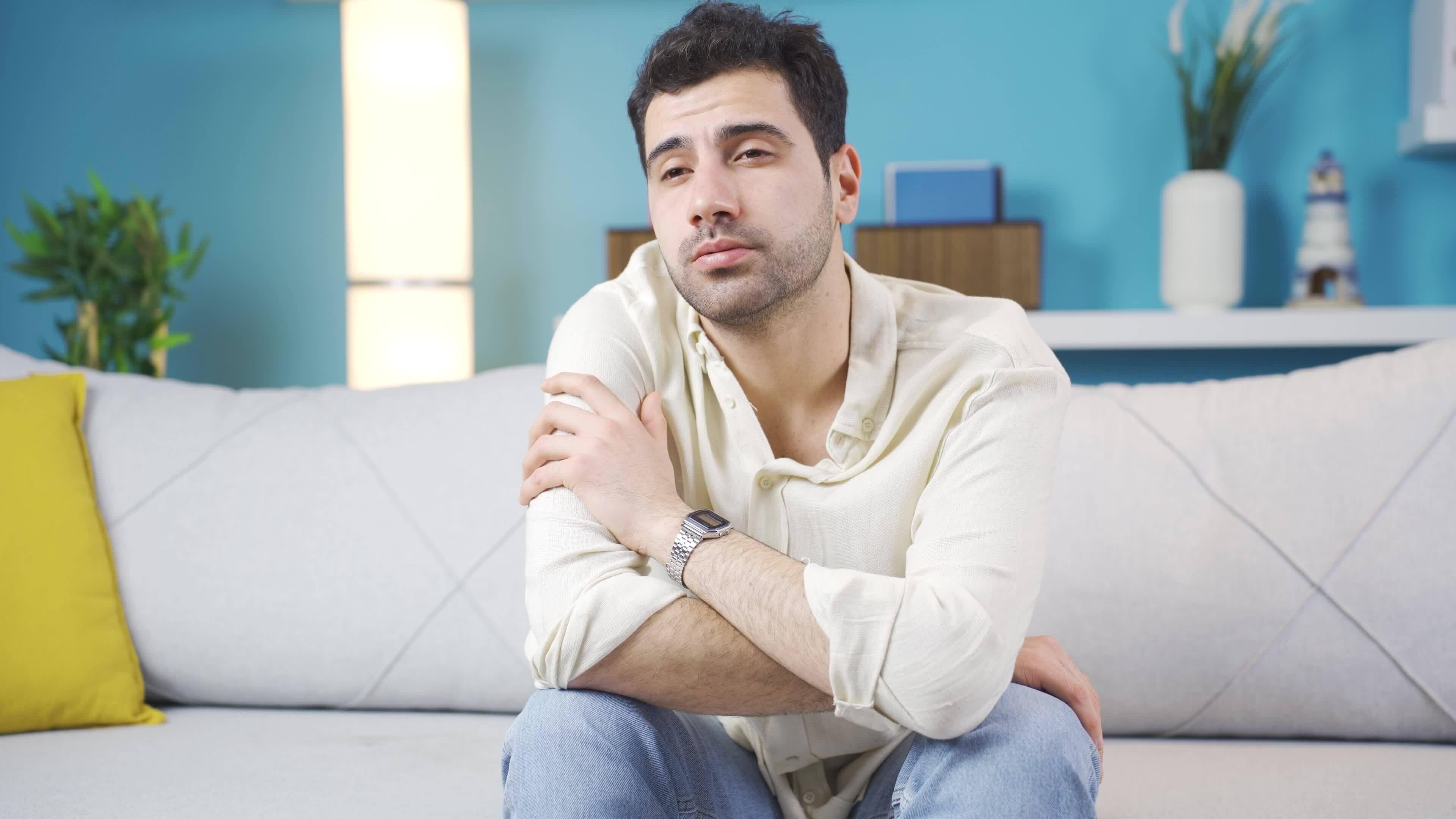 Young man with anxiety disorder in a thoughtful state. 33545252 Stock ...