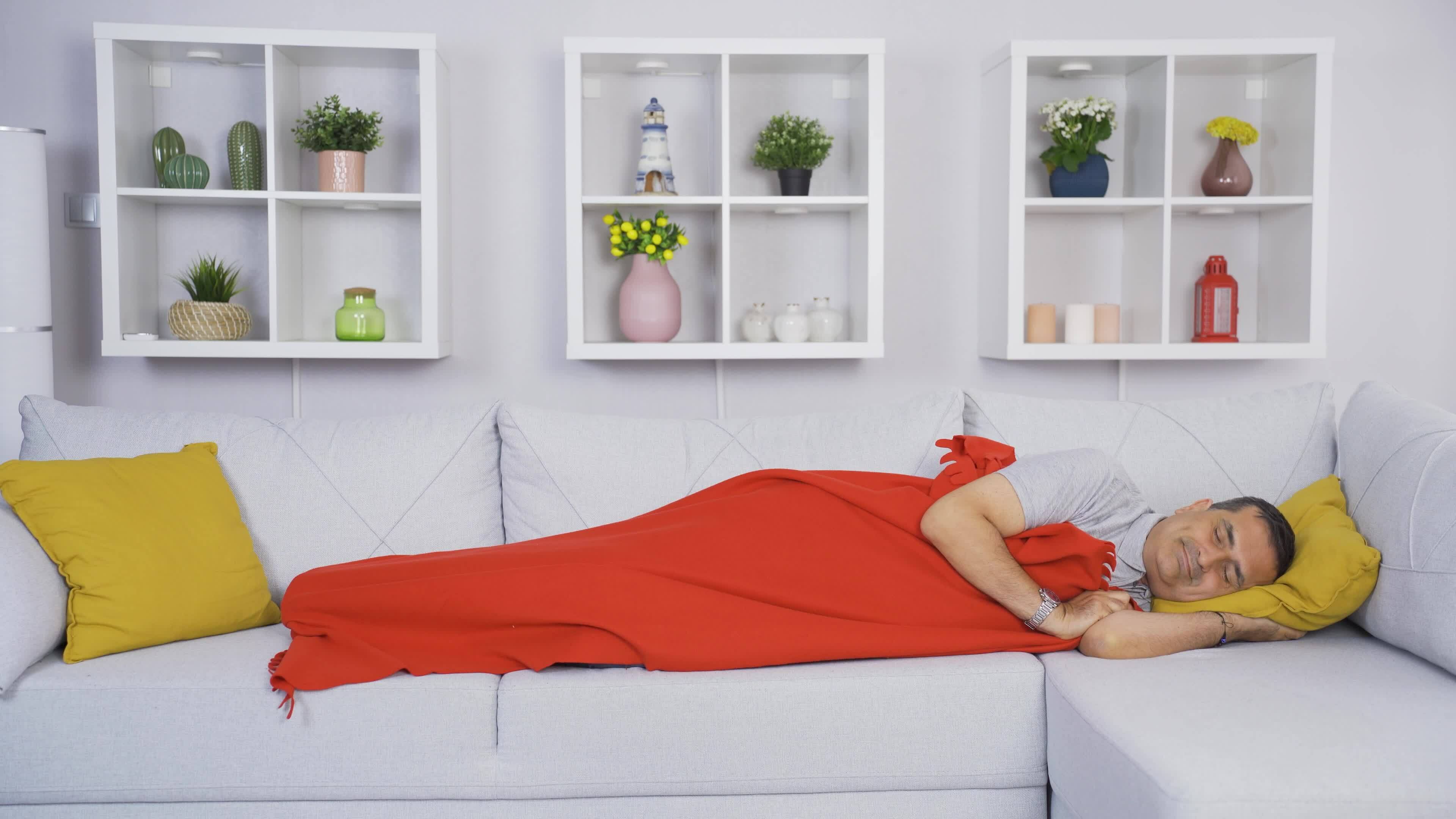 Living Room Old Man Sleeping