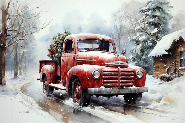 Vintage Christmas Truck Stock Photos, Images and Backgrounds for Free ...